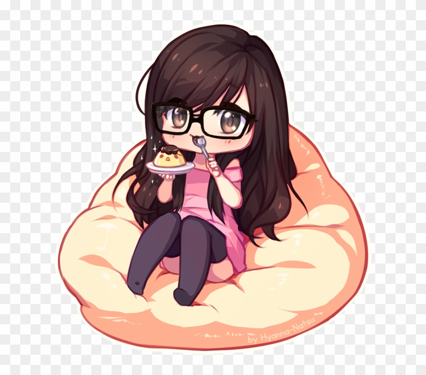 Anime Girl With Brown Hair And Nerd Glasses Full Size Png Clipart